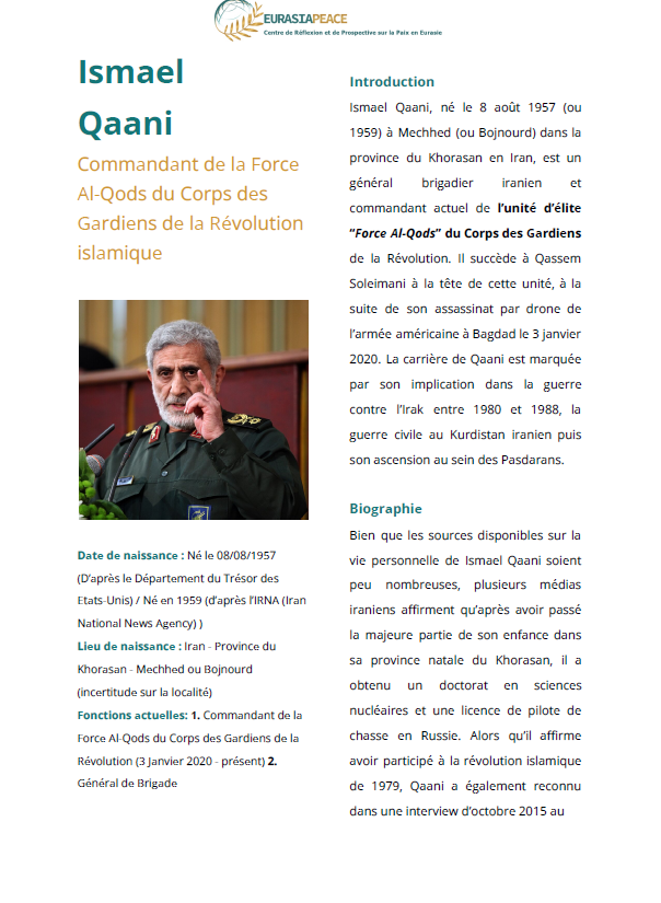 Ismael Qaani - Commandant de la Force Al Qods du Corps des Gardiens de ...